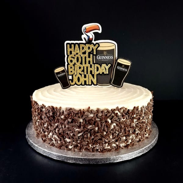 Guinness Themed Cake Topper! Personalised Name & Age * Birthday * Beer ...