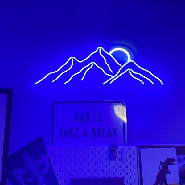 Mountain LED Neon Sign | Customize Large Sunset Acrylic Wall Art ...
