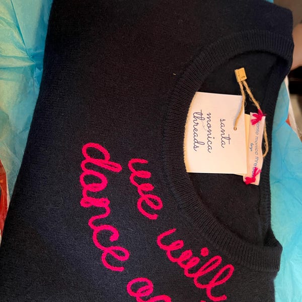 I Can't I've Got Mahj Embroidered CASHMERE Sweater, Mahjong Player ...