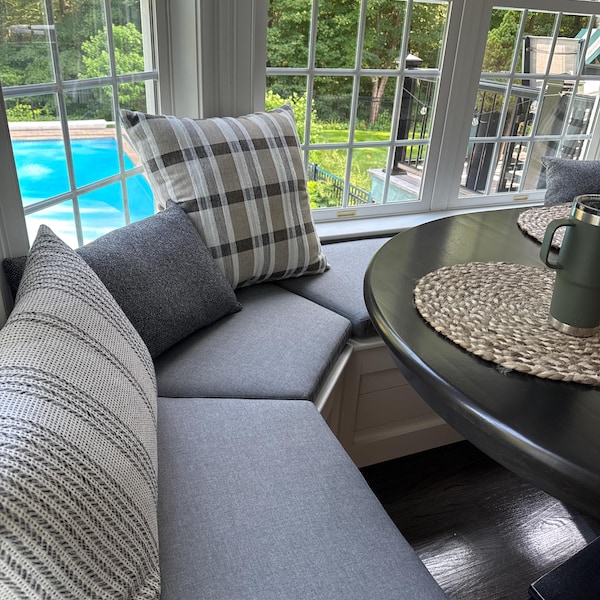 Custom Bench Cushion With High Performance Fabric Crypton Kitchen ...