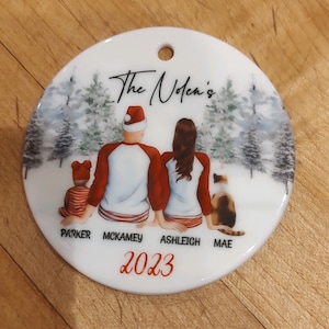 Custom Family Ornament, Family With Kids, Custom Christmas Ornament ...