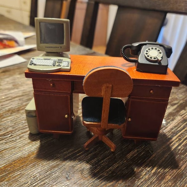 Dollhouse Miniature Computer Set - 4 Pieces - 1:12 Scale - Etsy