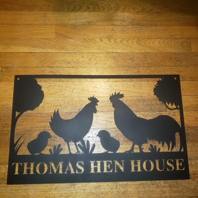 Personalized Chicken Farm Metal Sign, Custom Metal Chicken Coop Signs ...
