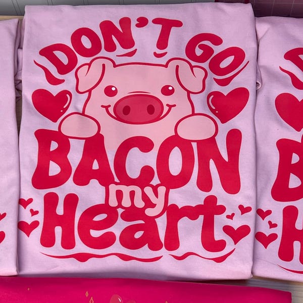 Don't Go Bacon My Heart Png, Retro Valentine Png, Pig Valentine Png ...