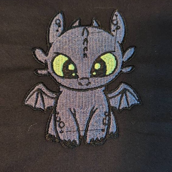Toothless Dragon- Night Fury- Machine Embroidery Design, 5 Sizes ...