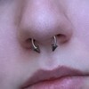 16G Two Spiders Ends Horseshoe Septum Ring/black Gold Silver Spider ...