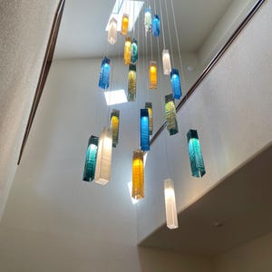 Sea Glass, Kitchen Décor. Blown Glass Pendant Lights for Kitchen Island ...