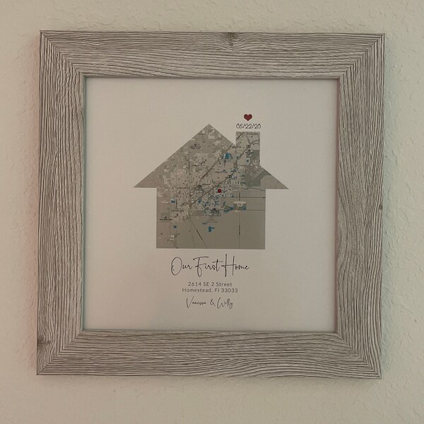 Personalized New Home Gift, Housewarming Gift for Couple, New House Map ...