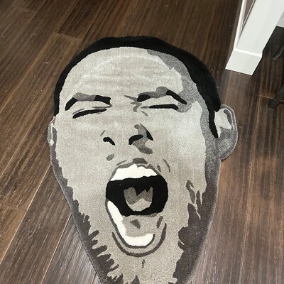 Trippy Pink Smiley Face Rug Handmade Tufted Rug Custom Accent Rug Gift ...