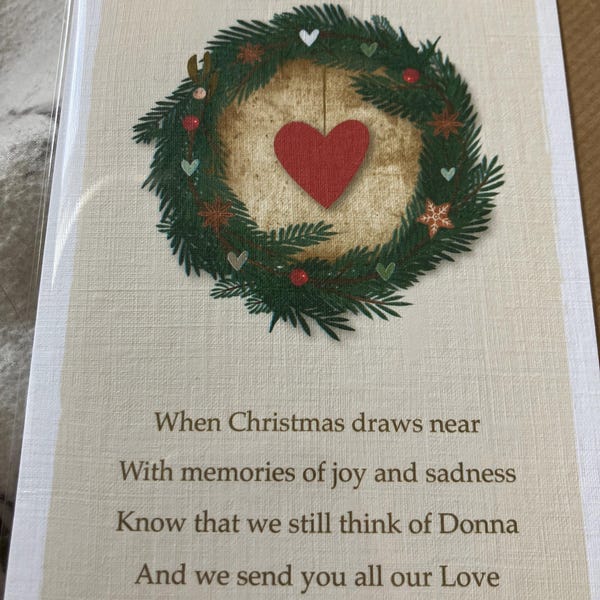 Robin Bereavement Christmas Card A6 - Thinking of You - Loss ...