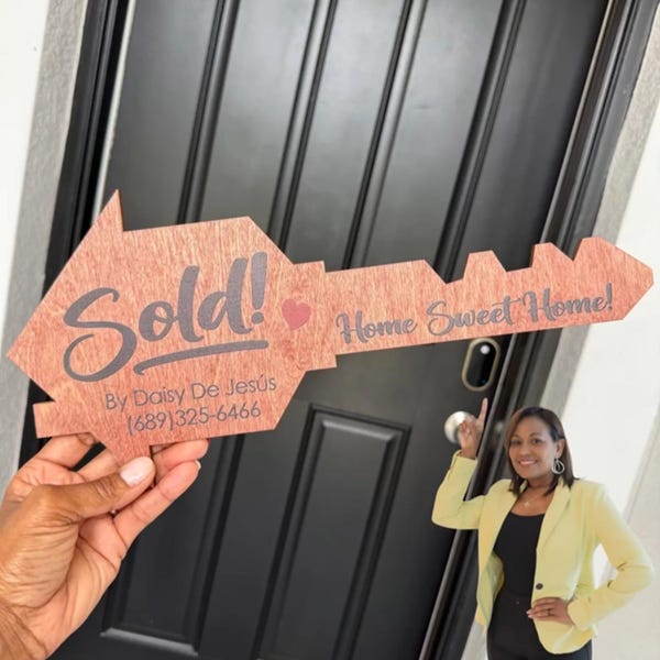 Realtor Sold Key, Wood House Sign (personalized Closing Gift 7360) - Etsy