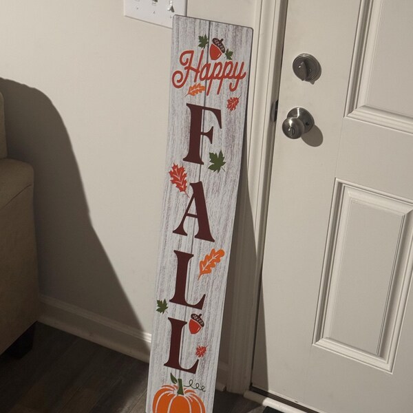 Happy Fall, Large Welcome Porch Sign, Seasonal Signs Decor, Give Thanks ...