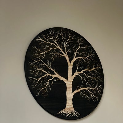 Circle Carved Wood Wall Tree Forest Hanging Decor - Etsy