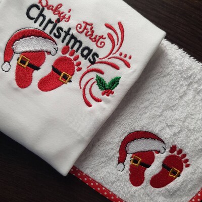 Baby's First Christmas Embroidery Design, 1st Christmas Embroidery ...