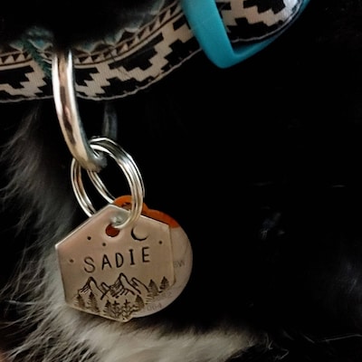 Personalized Dog ID Tag Pet Hand Stamped Washer MJ Lessard - Etsy
