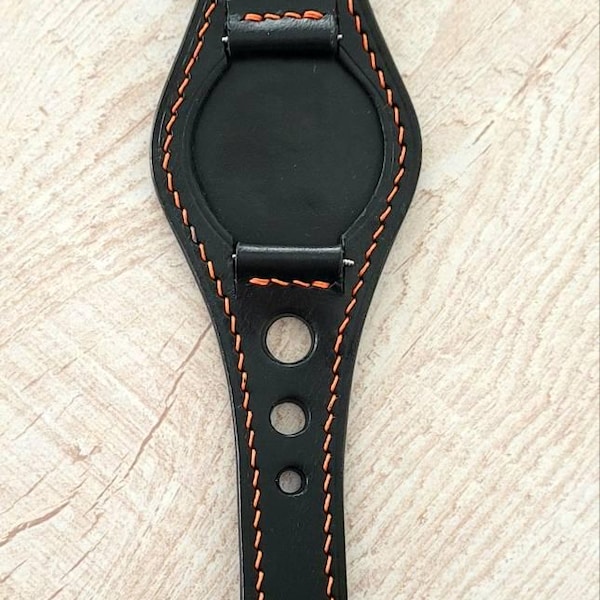 Leather Full Cover Bund Strap, Bund Watch Band 16mm 18mm 20mm 22mm 24mm ...