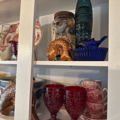 Jadeite Green Depression Style Glass Grease Jar With Lid, Black Band ...