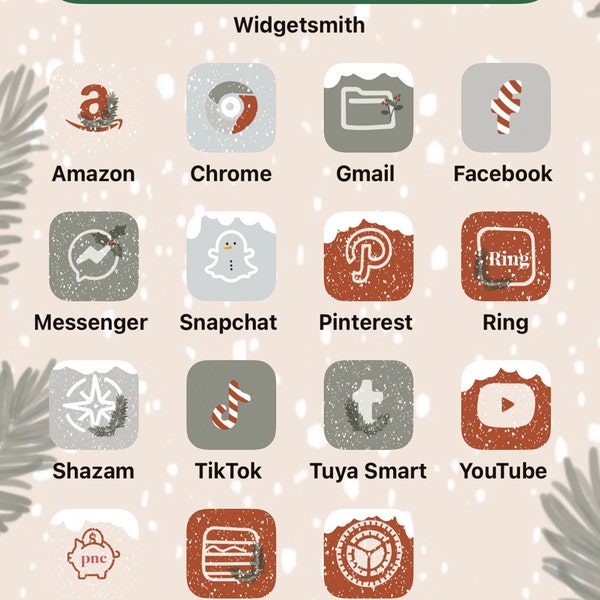 Beige Christmas Ios14 App Icons Winter App Icons iPhone Christmas IOS ...