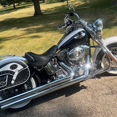 Black Motorcycle Left Side Swingarm Bag With Bottle Holder - Etsy