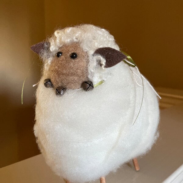 Sheep Decor Handmade All Natural Curly Brown Wool Sheep Decoration ...