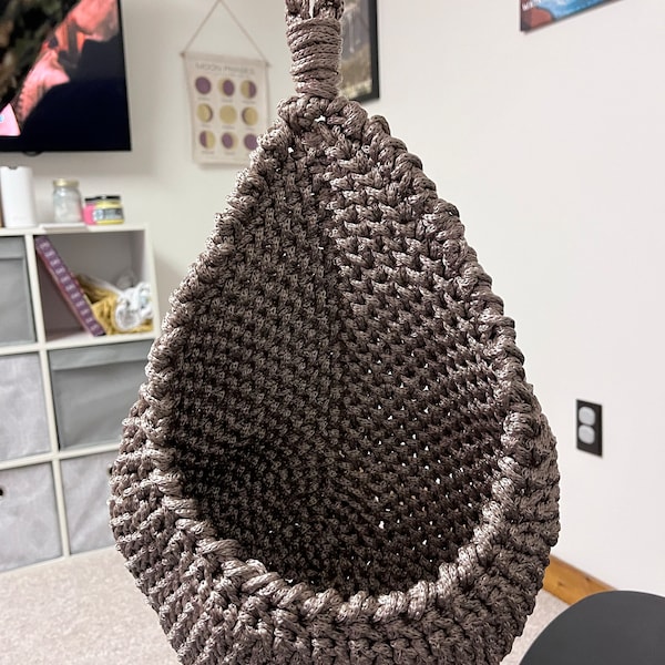 Crochet PATTERN, Teardrop Basket, Hanging Basket, Storage Basket ...