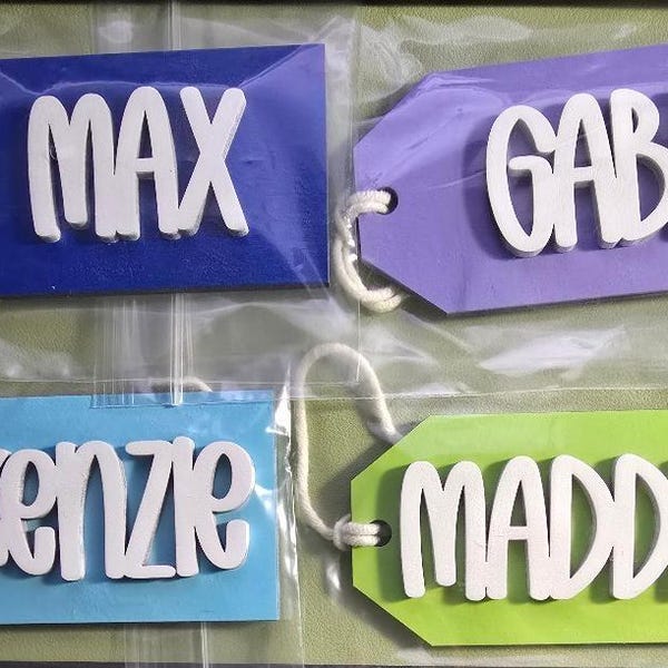 Christmas Tree Name Tags | Acrylic 3D Layered Gift Tags, Stocking Tags ...