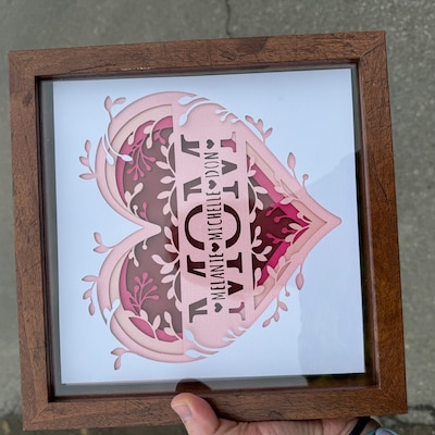 3D Crochet Shadow Box, I'm Hooked on Crochet SVG, Yarn Heart, Heart ...