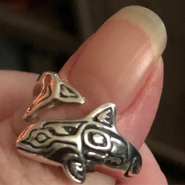 Native Collection - Orca Ring in Sterling Silver - Womens - Wrap Ring ...