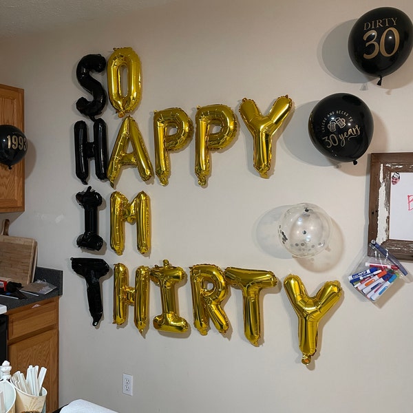 30 Piece so Happy Im Thirty Balloons 30th Birthday Decor Dirty Thirty ...