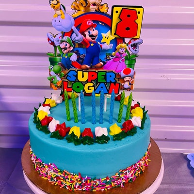 Super Mario Cake Topper, Mario Cake Topper Shaker With LED Lights ...