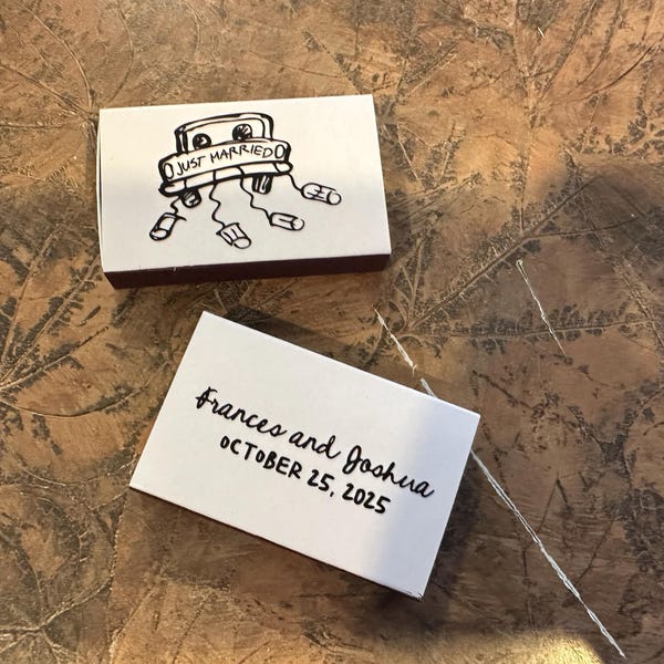 Just Married Wedding Car Personalized Match Boxes, Custom Engagement ...