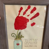 Handprint Art / Flower Jar / Keepsake Craft / Happy Mother's Day / Mom ...