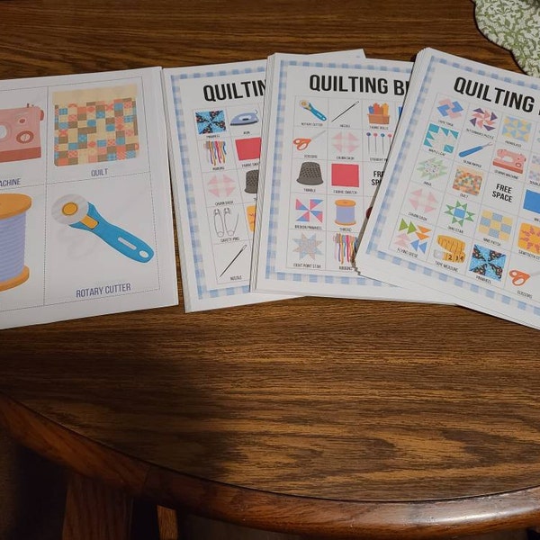 Quilt Bingo, 50 Printable Quilt Bingo Cards, Quilting Bingo, Quilting ...