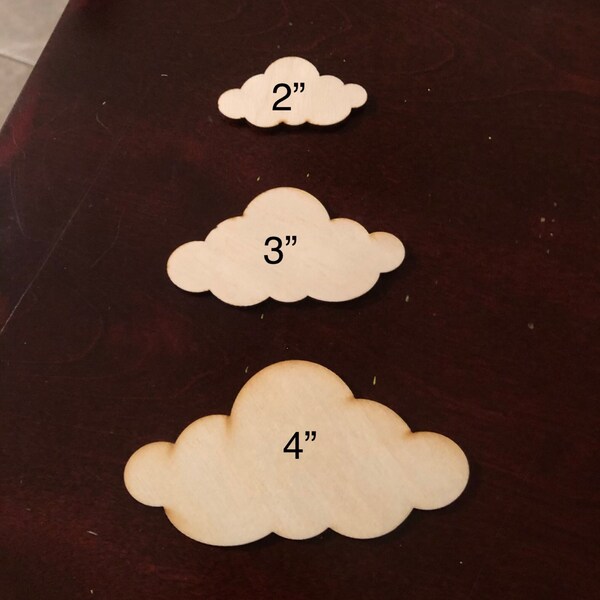 Unfinished Wooden Cloud Nursery Shape - Sky - Craft - From 1" up to 46 ...