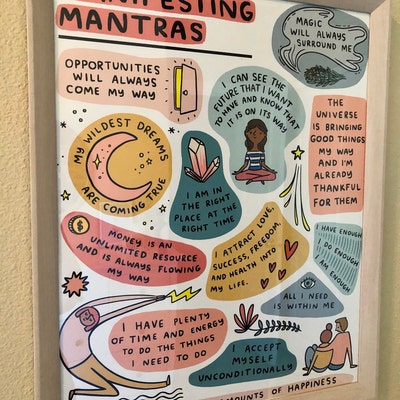 Manifesting Mantras Poster 16x20 Manifesting Art Manifest Dreams ...