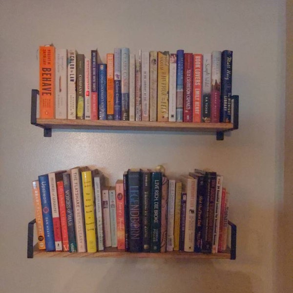 60'' Floating Wall Shelf, Long Shelf, Wall Mounted Book Shelves for ...