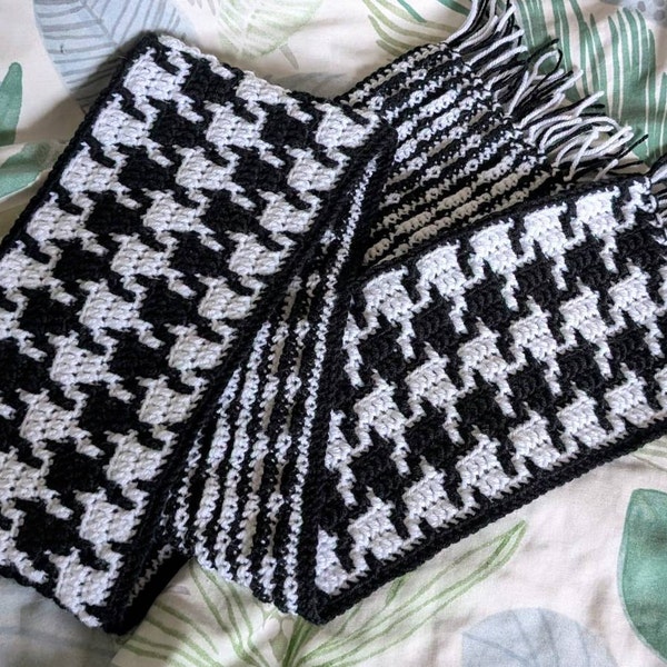 Houndstooth Mosaic Crochet Pattern Chart by Sixel Design - Etsy