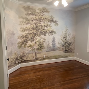 Hazy Forest Wall Mural, Foggy Morning, Misty Forest, Nature Wall mural ...
