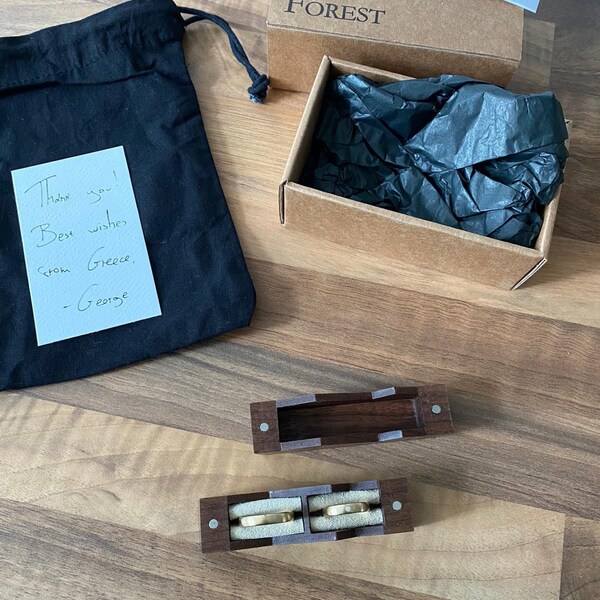 Ring Box the Mountain Made From Walnut & Chestnut Wood Unique ...