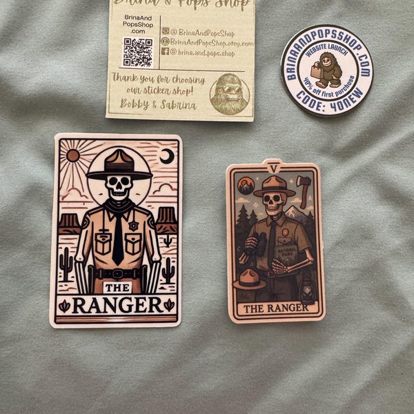 The Park Ranger Tarot Card Inspired Skeleton Sticker, Park Ranger, NPS ...