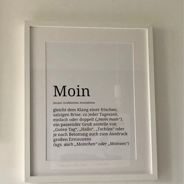 Definition: Moin | Format wählbar | Premium Spruch-Poster für Küche ...