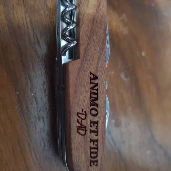 Laser Engraved Bible Verse Pocket Knife – Redwood Handle - Etsy