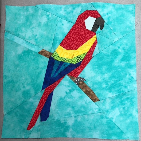 Parrot Quilt Block Pattern, Bird Pattern, PDF Instant Download, Bird ...
