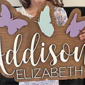 Butterfly Name Sign, Nursery Name Sign, Butterfly Nursery Decor, Name ...
