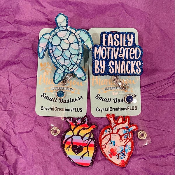 Easily Motivated by Snacks Badge Reel, Funny Badge Reel, Sarcastic ...