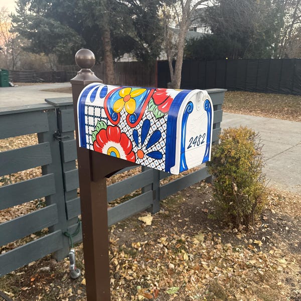 Large Handmade Mailbox, Custom Hand Painted, Colorful Talavera Mexican ...