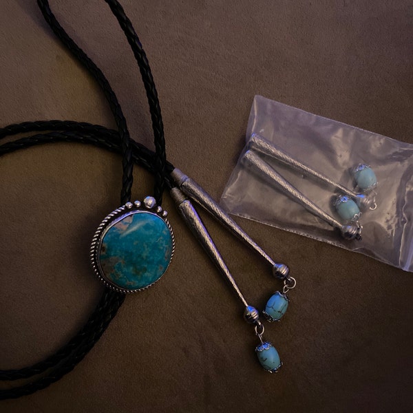 Turquoise Bolo Tips, Antique Silver, Made in USA of Zinc, Set of 2 - Etsy