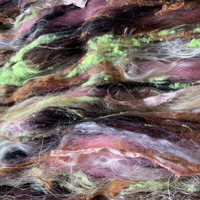 Fiber Art Batt, Spinning or Felting Fiber, Carded Wool Blend W/kid ...