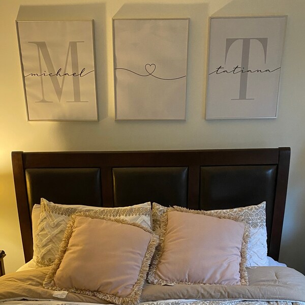 Personalised Couple Name Initial Monogram Digital Files Set of 3,custom ...