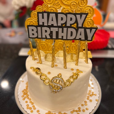 Bitcoin Cryptocurrency Happy Birthday Cake Topper on Base - Etsy